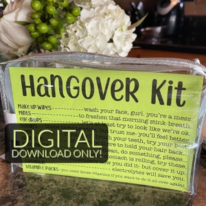 Hangover Kit Printable Download, Pdf Jpg Png Digital Files Only, DIY ...