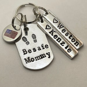 Be Safe Daddy Keychain, Deployment Keychain, Deployment Gift From Kids ...