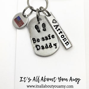 Be Safe Daddy Keychain, Deployment Keychain, Deployment Gift From Kids ...