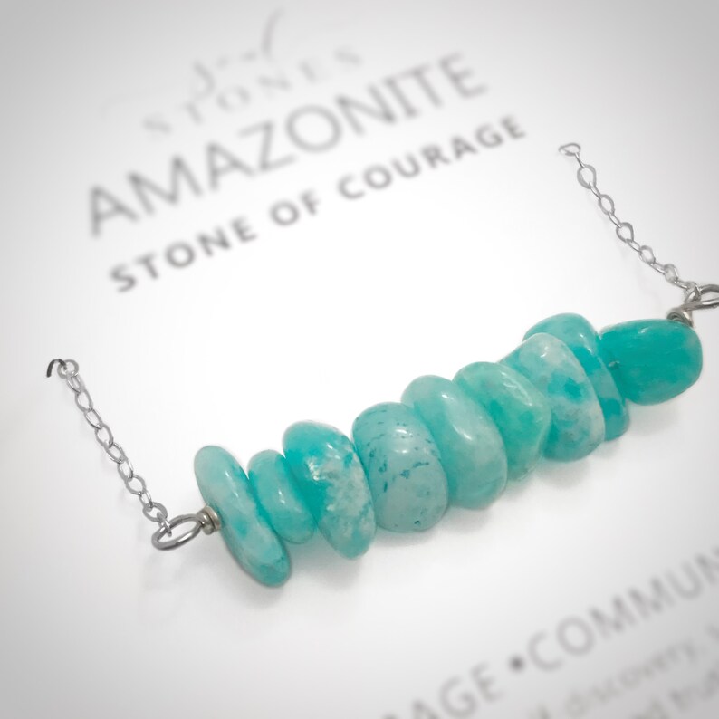 Amazonite Necklace Soul Stone ™ Raw Stone Necklace Natural | Etsy