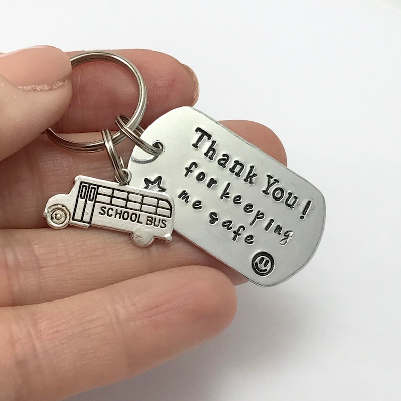 Bus Driver Gift, Thanks for Keeping Me Safe Keychain for Bus Driver ...