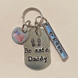 Be Safe Daddy Keychain, Deployment Keychain, Deployment Gift From Kids ...