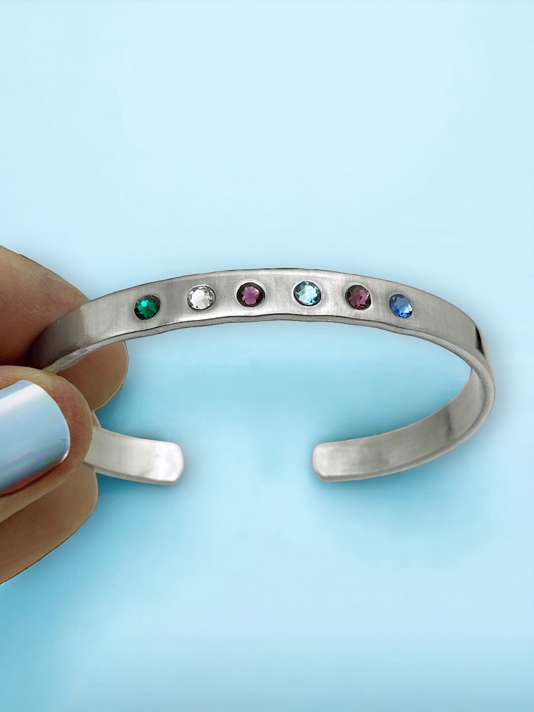 Birthstone Bracelet for Mom, Mothers Day Personalized Birthstone Bracelet, Birthstone Cuff ...