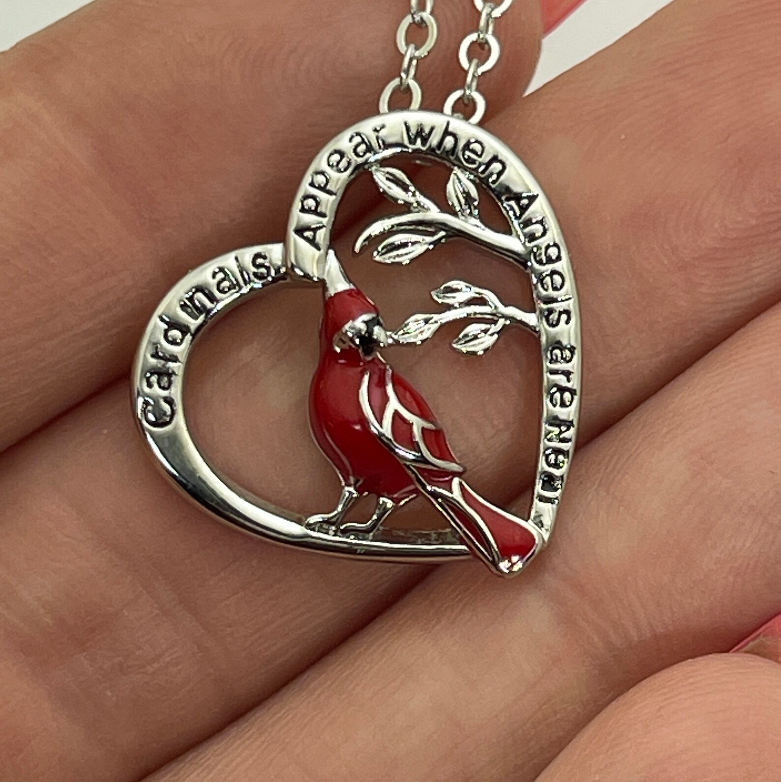 Cardinal Necklace Memorial Necklace Loss of Loved One | Etsy