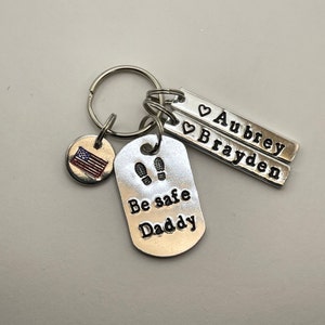 Be Safe Daddy Keychain, Deployment Keychain, Deployment Gift From Kids ...