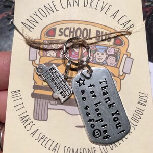 Bus Driver Gift, Thanks for Keeping Me Safe Keychain for Bus Driver ...