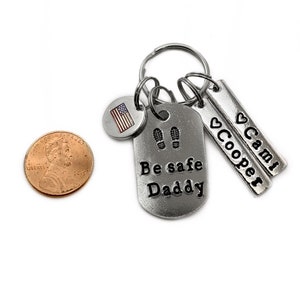 Be Safe Daddy Keychain, Deployment Keychain, Deployment Gift From Kids ...