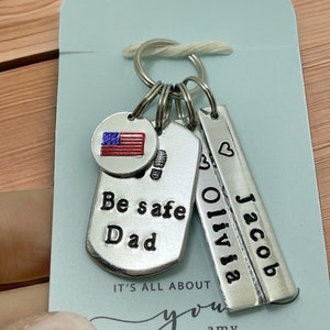 Be Safe Daddy Keychain, Deployment Keychain, Deployment Gift From Kids ...