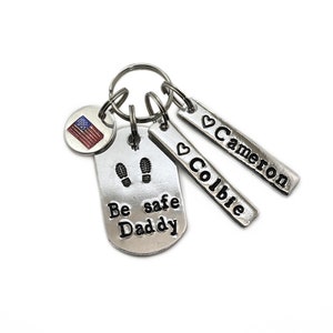 Be Safe Daddy Keychain, Deployment Keychain, Deployment Gift From Kids ...