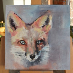 Fox Oil Painting, Fox Portrait, Fox Artwork, Oil Painting Original, Fox ...