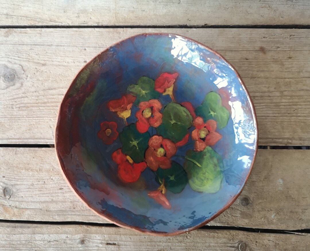 Handmade Hand Painted Ceramic Decorative Bowl, Handmade Rustic Bowl ...