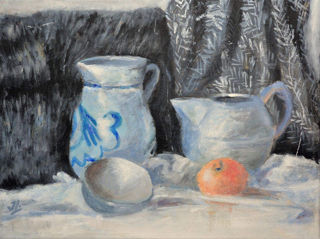 Still Life Painting, Kitchen Wall Decor, Original Artwork, Acrylic ...