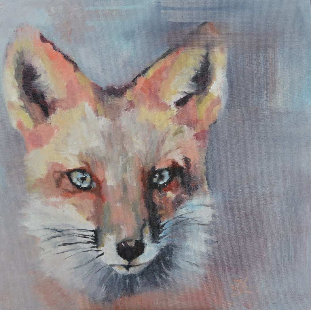 Fox Oil Painting, Fox Portrait, Fox Artwork, Oil Painting Original, Fox ...