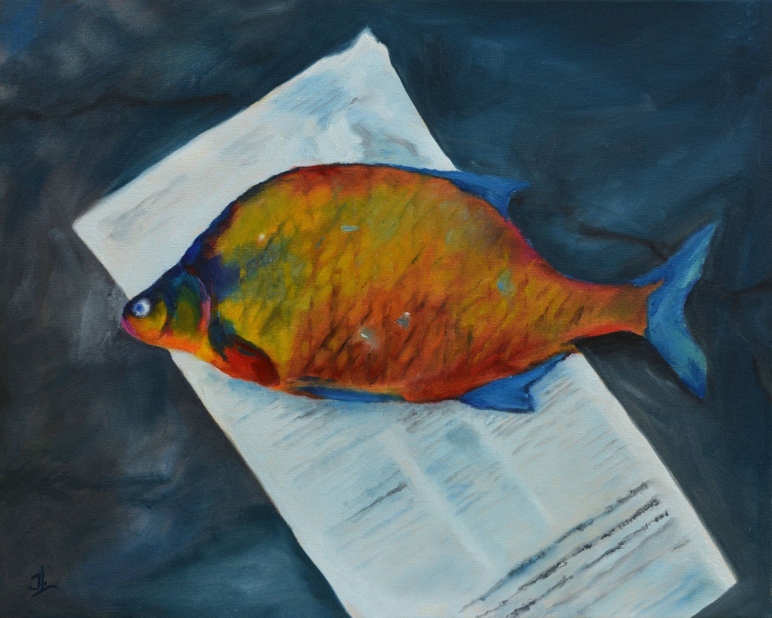 Oil Painting. Oil Still Life Painting. Fish Painting. Abstract Painting ...