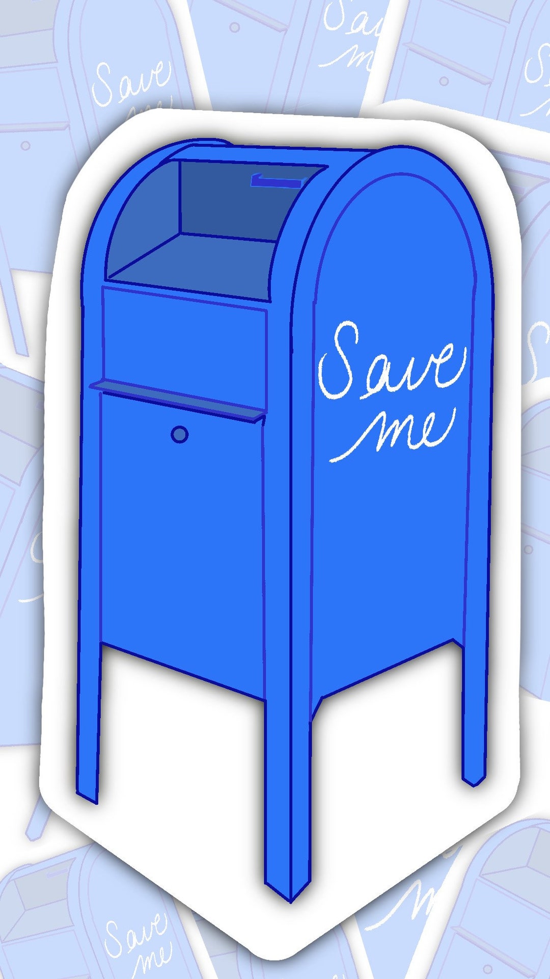 Save the USPS Blue Mailbox Sticker Vinyl - Etsy