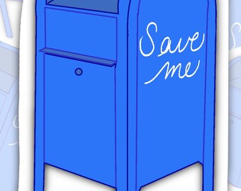 Usps Blue Mailbox - Etsy