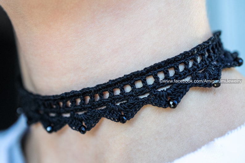 Crochet Choker Necklace PATTERN - Crochet Jewelry - Crochet Necklace ...