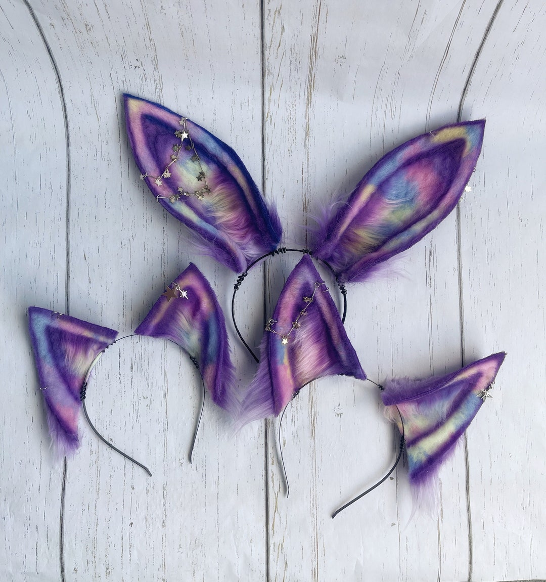 Pastel Galaxy Ear Collection | Bunny, Wolf, and Cat Ears for Cosplay ...