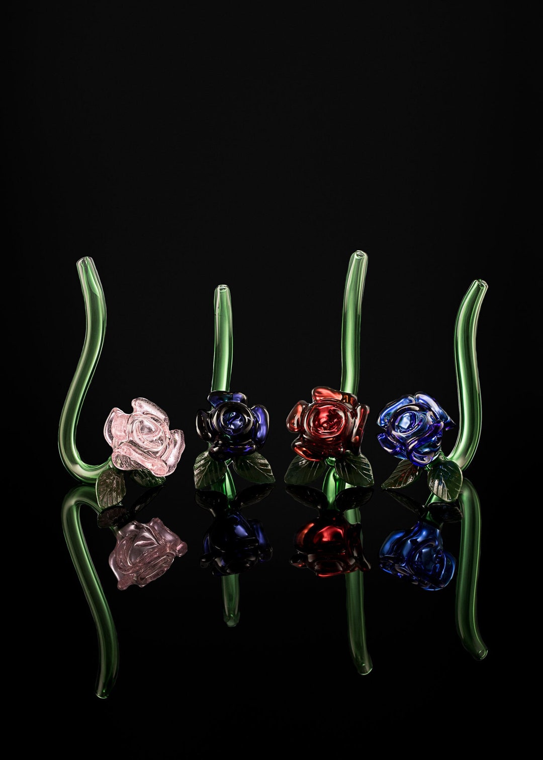 Rose Glass Pipe - Flower Sherlock Smoking Bowl - Unique Girly Smoke ...