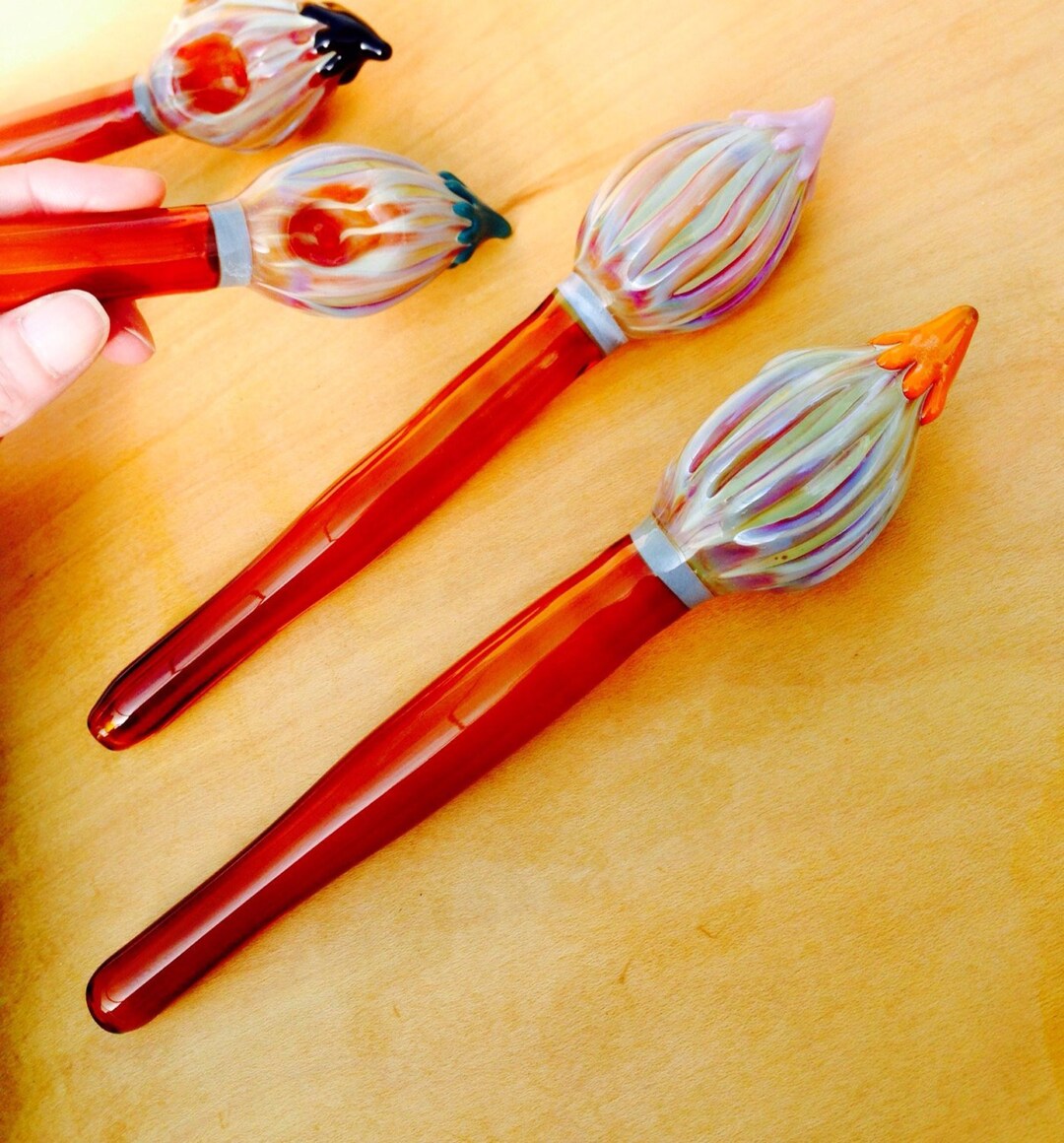Artistic Paintbrush Glass Pipe - Unique Smoking Accessory - Gift for ...