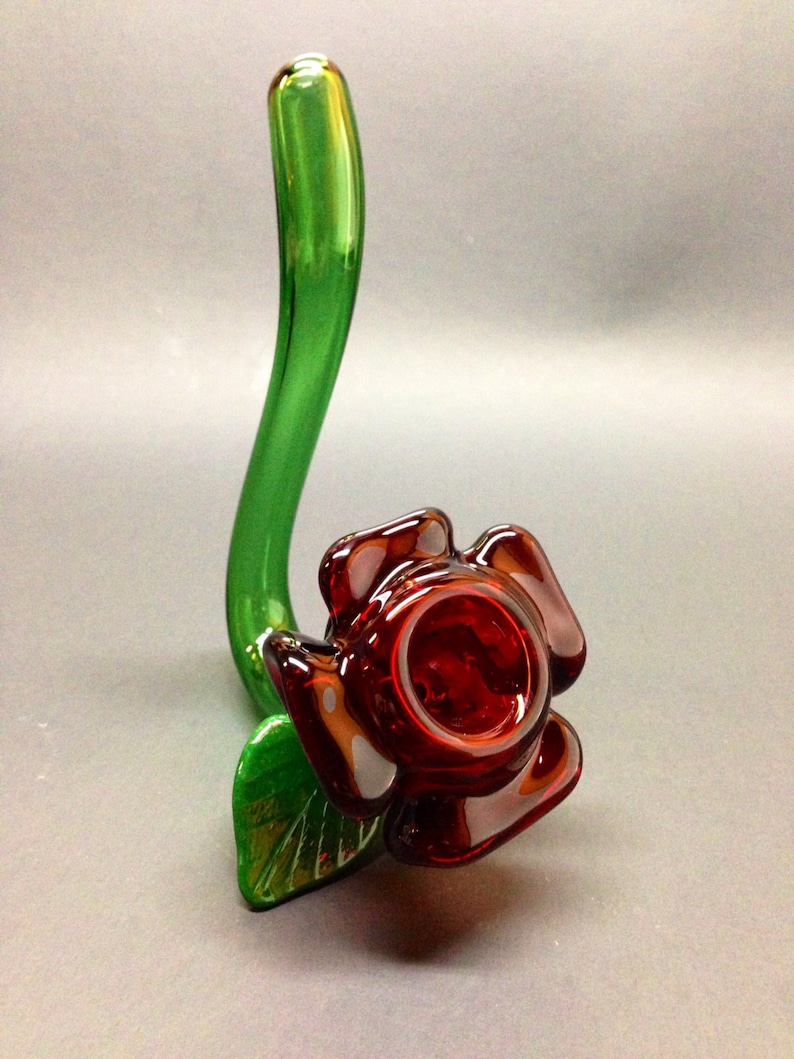 Rose Glass Pipe - Flower Sherlock Smoking Bowl - Unique Girly Smoke ...