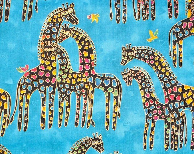 Laurel Burch MYTHICAL JUNGLE Giraffes Blue - Generous 1/3 YD - Etsy