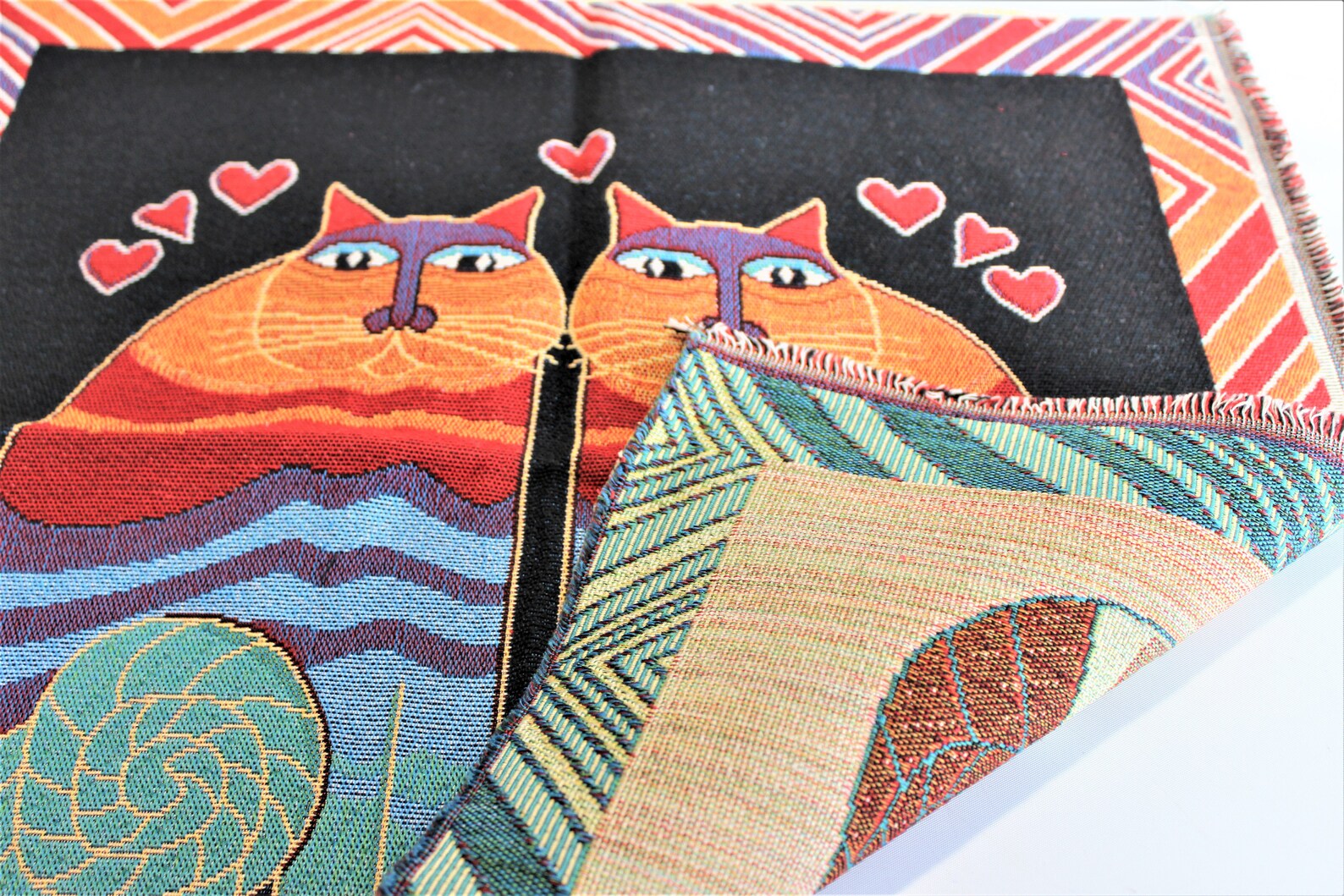Cats FABRIC PANEL Tapestry Jacquard Pillow Panel Rainbow - Etsy