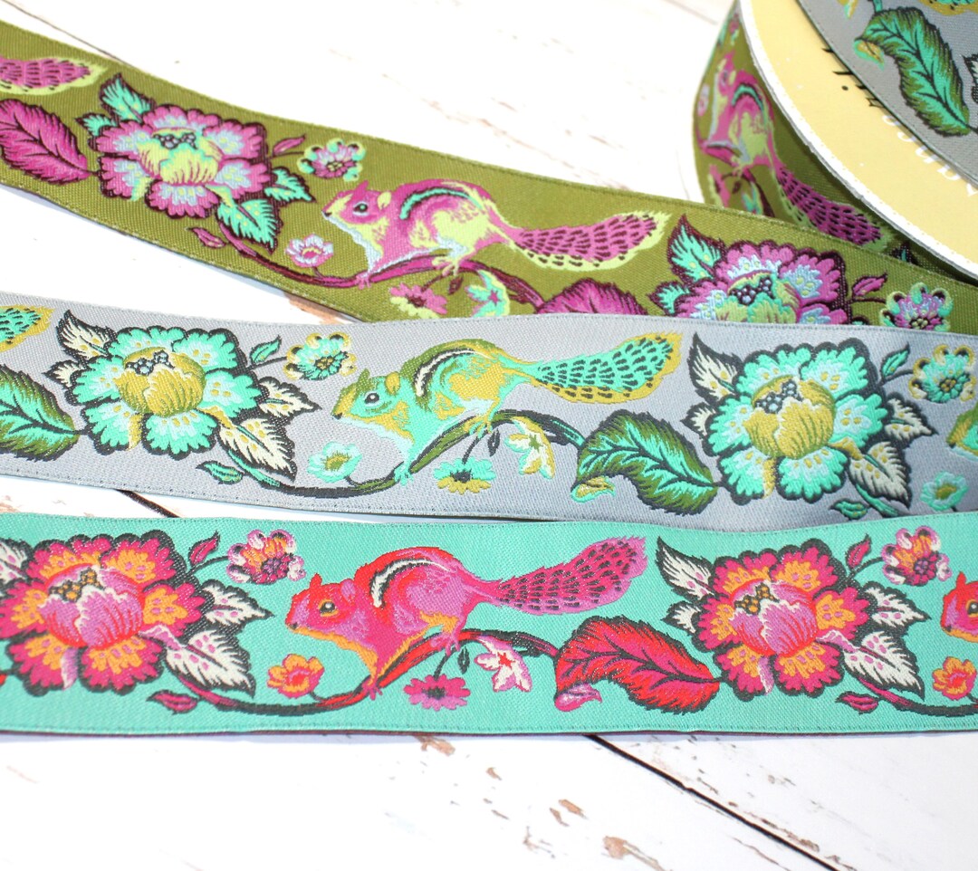 TULA PINK Vintage Collection Ribbon Chipper Chipmunk 1 1/2" - BTY - Etsy