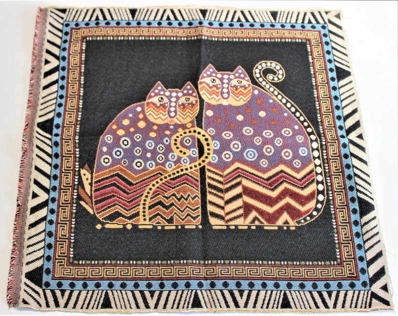 Cats FABRIC PANEL Tapestry Jacquard Pillow Panel Cat Duo - Etsy