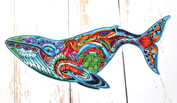 Iron-on APPLIQUE WHALE Tribal Native American Ocean Life Art - Etsy