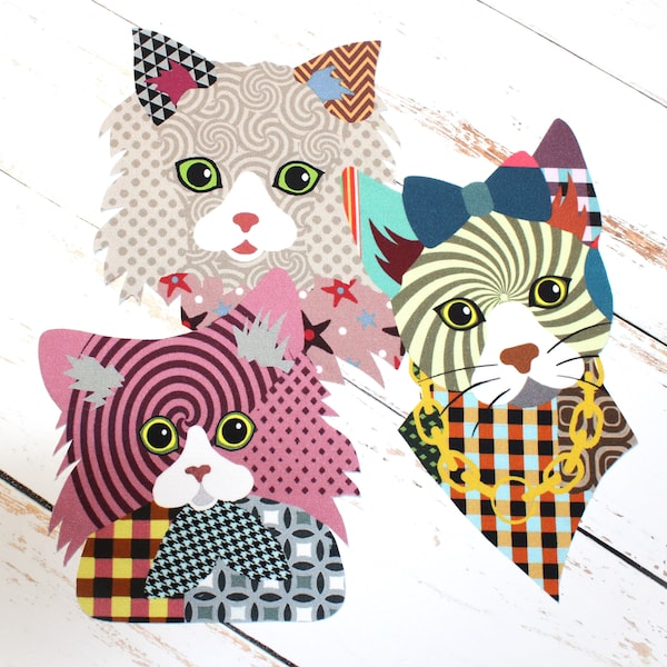 Patchwork Cats - Etsy