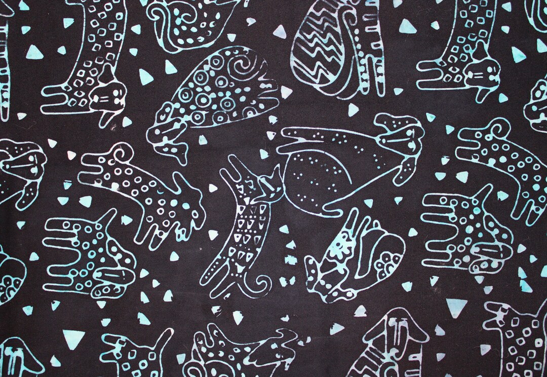 Laurel Burch BATIK MENAGERIE Tossed Dogs Fabric - BTHY - Etsy