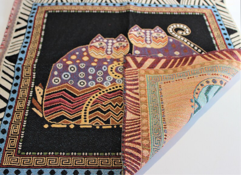 Cats FABRIC PANEL Tapestry Jacquard Pillow Panel Cat Duo - Etsy