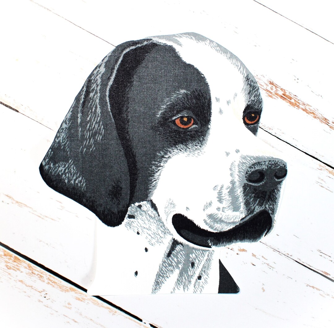 88iron-on APPLIQUE DOG Pointer Hound Hand-cut Quilt Fabric - 8 7/8" X 8 ...