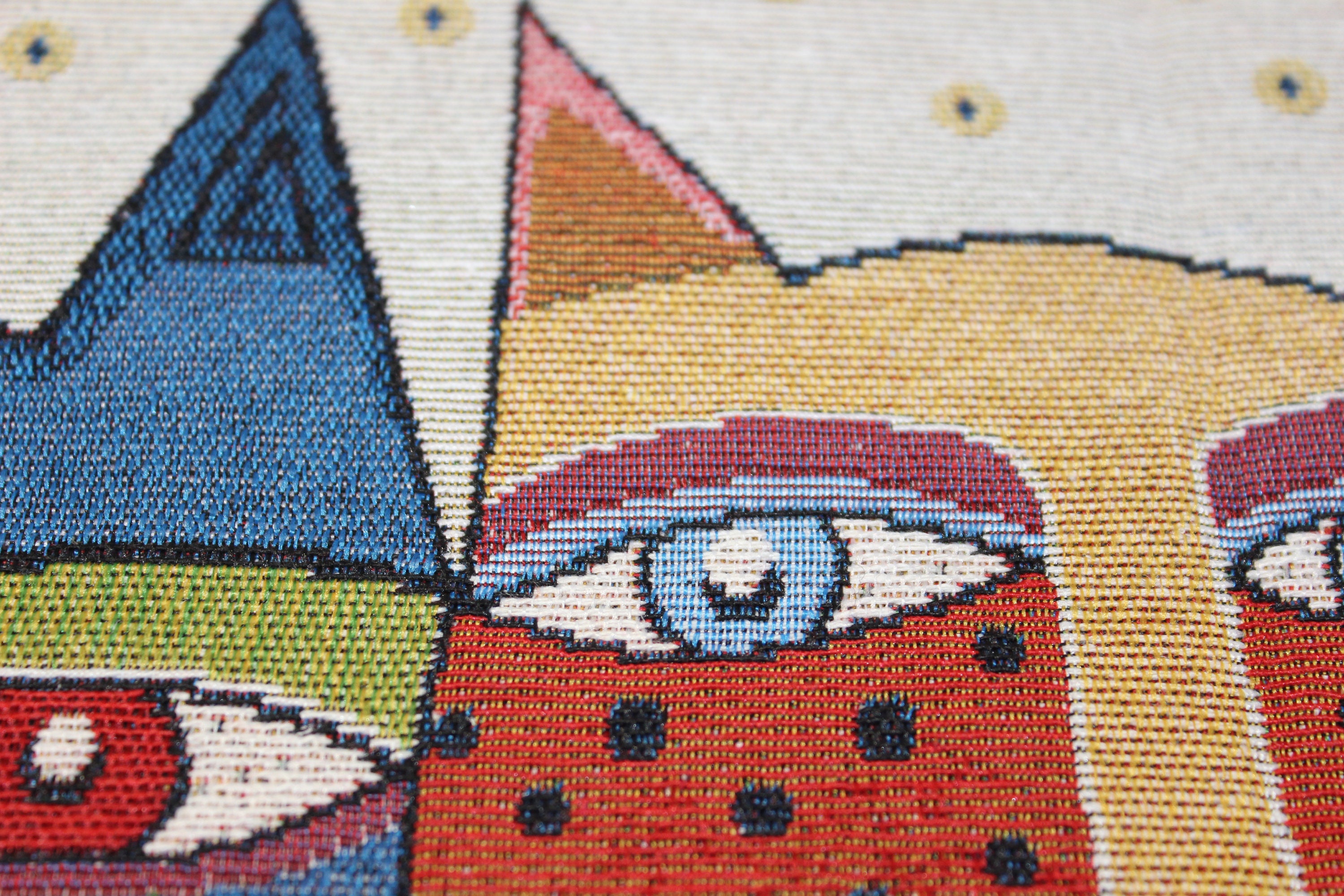 Cats FABRIC PANEL Tapestry Jacquard Pillow Panel Cat Couple | Etsy