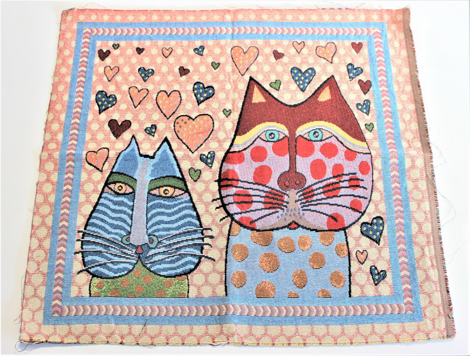 Cats FABRIC PANEL Tapestry Jacquard Pillow Panel Cat Duo - Etsy