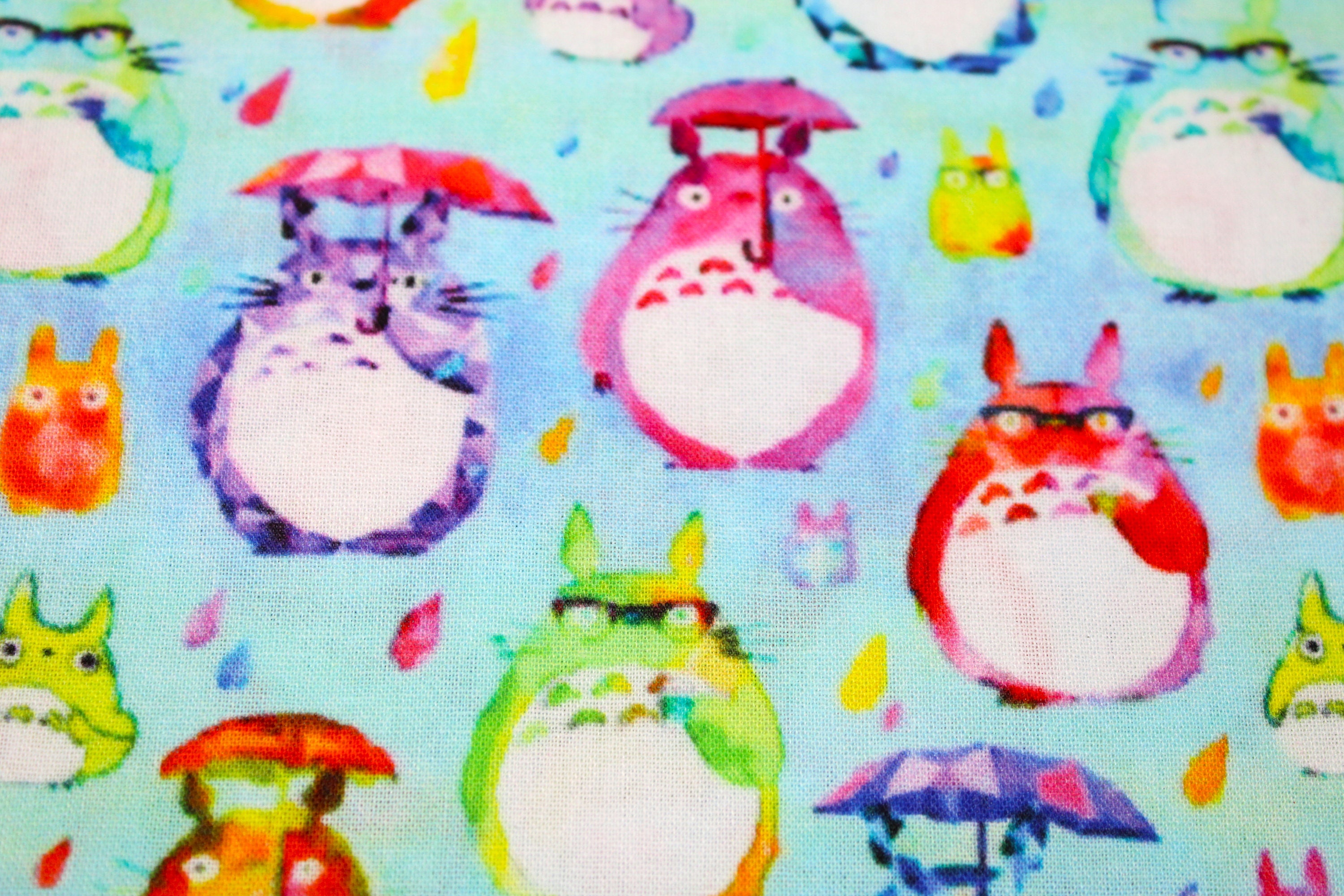 Japanese Cartoon Totoro Cotton Polyester Fabric EXTRA WIDE BTHY Etsy