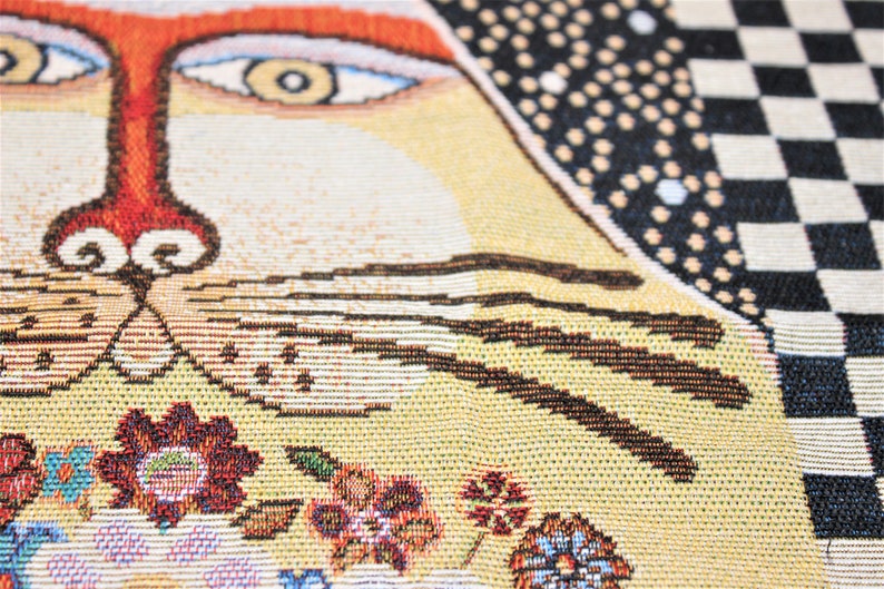 Cats FABRIC PANEL Tapestry Jacquard Pillow Panel Cat Bouquet - Etsy