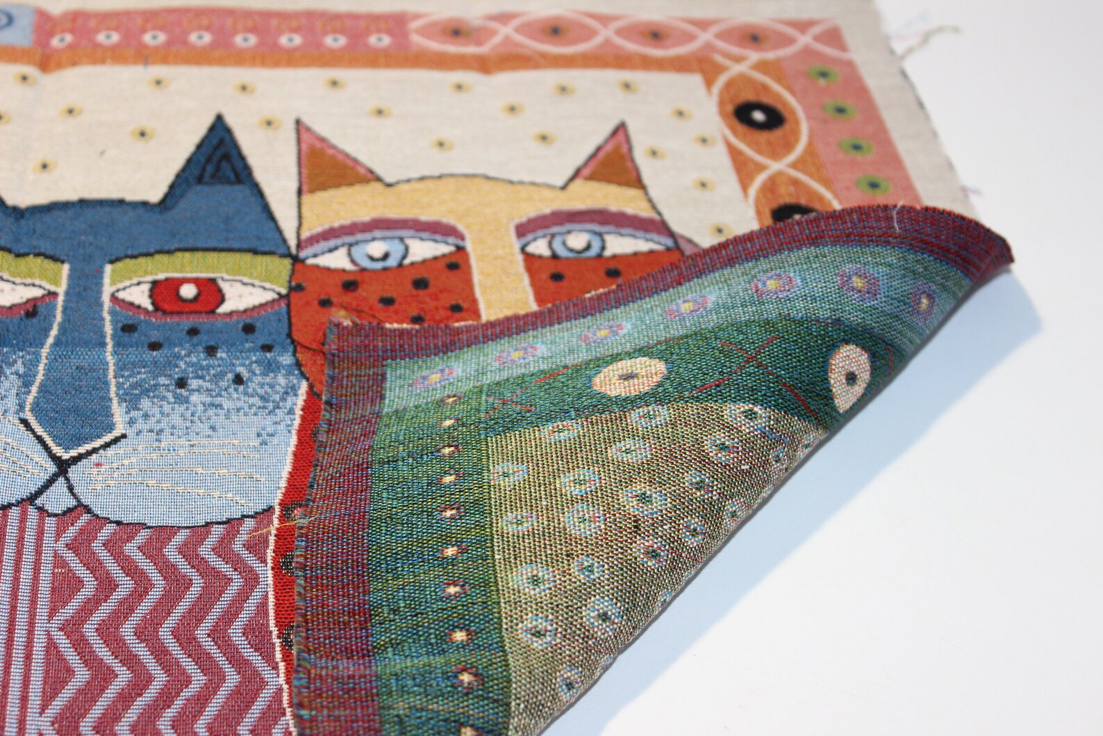 Cats FABRIC PANEL Tapestry Jacquard Pillow Panel Cat Couple | Etsy