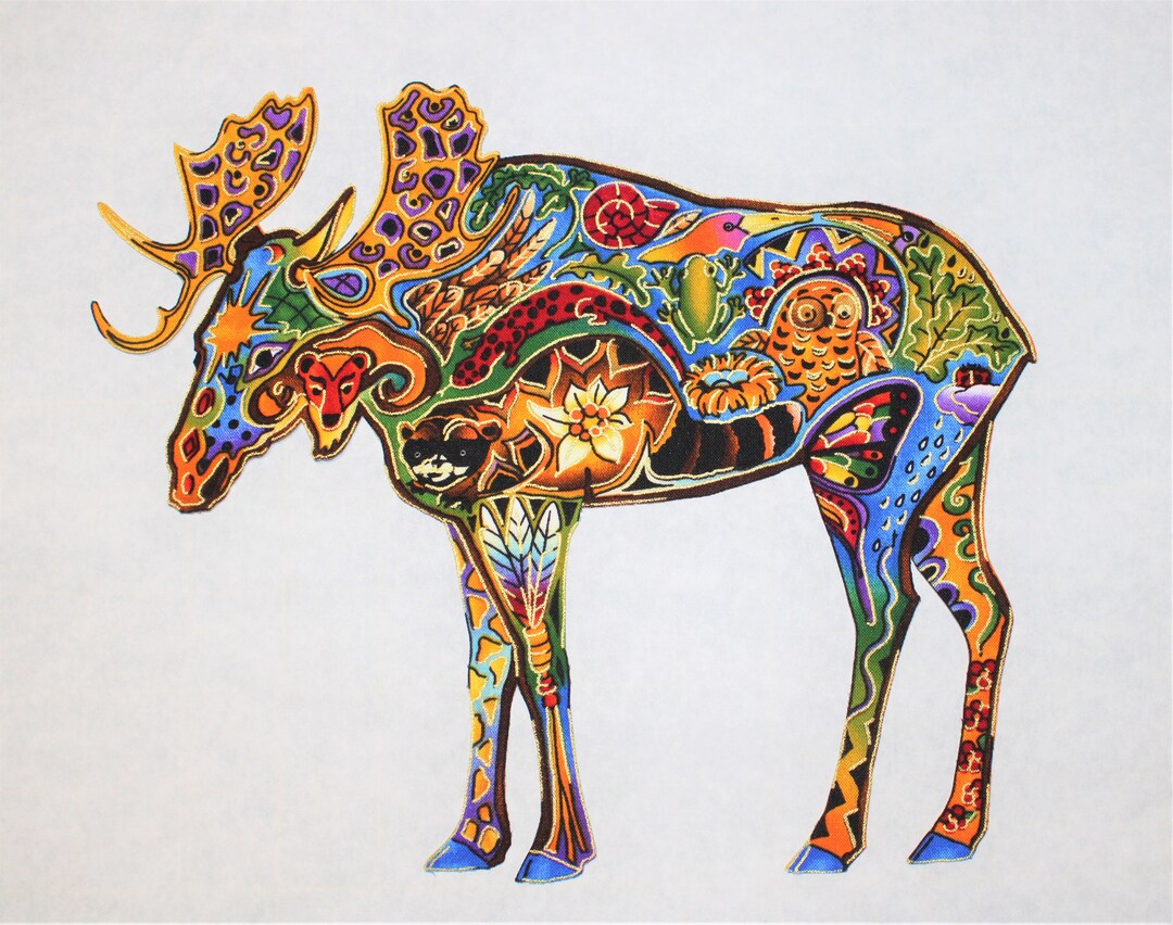 Iron-on APPLIQUE Tribal Native Wildlife Art Moose Hand-cut Quilt Fabric - Etsy
