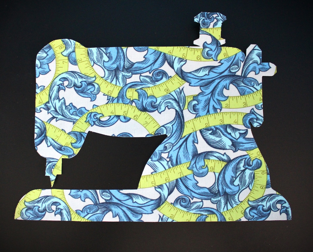 Iron-on APPLIQUE Fabric Sewing Machine Homemade Measure Twice Noon Hand ...