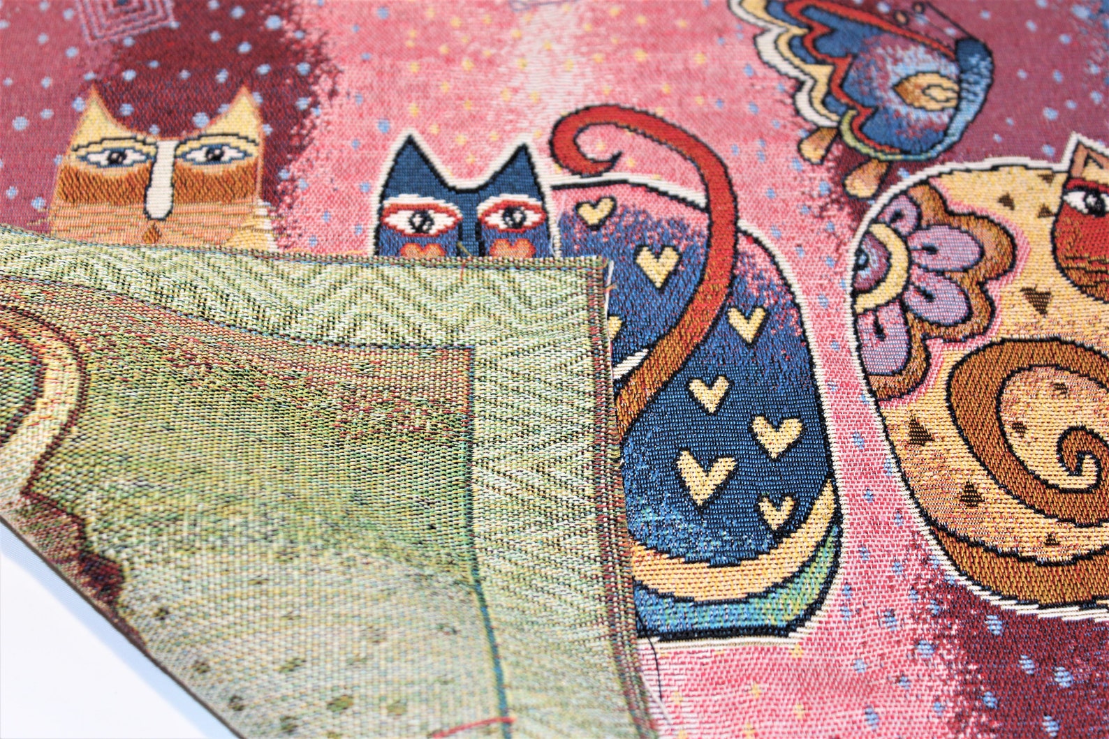 Cats FABRIC PANEL Tapestry Jacquard Pillow Panel Rainbow Cat | Etsy