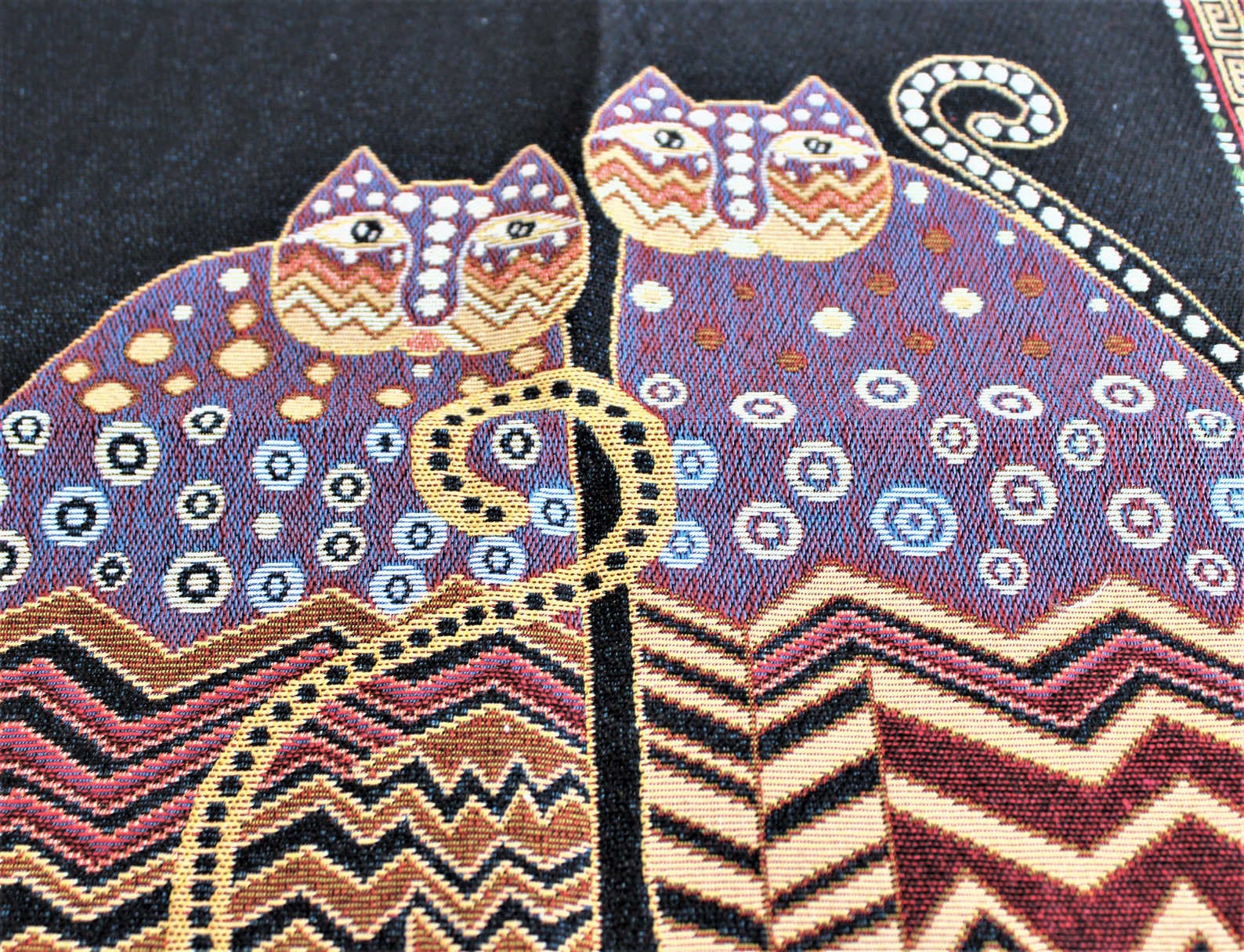 Cats FABRIC PANEL Tapestry Jacquard Pillow Panel Cat Duo - Etsy