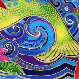 Laurel Burch OCEAN SONGS Mermaid Fabric Panel - Etsy