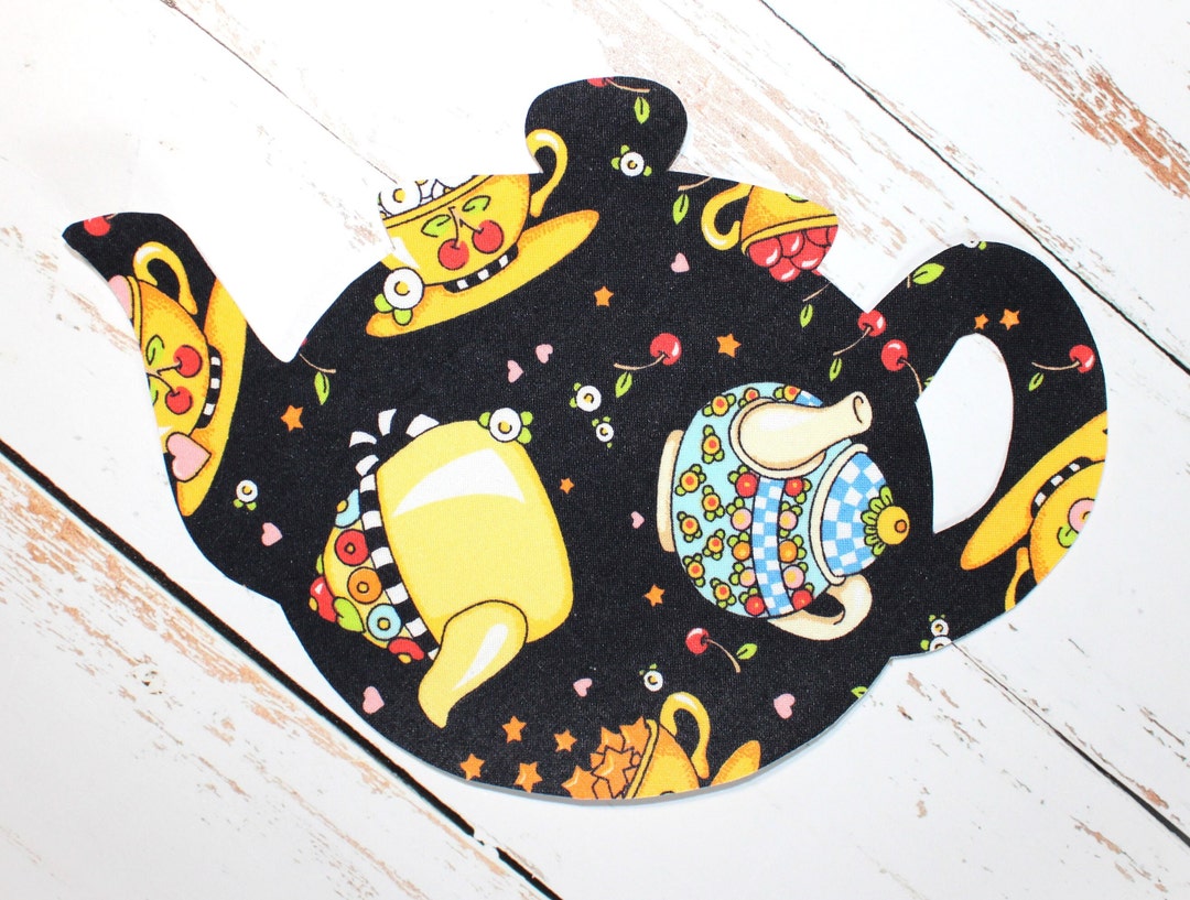 Iron-on APPLIQUE Fabric Teapot Hand-cut Mary Engelbreit Quilt Fabric 9 ...