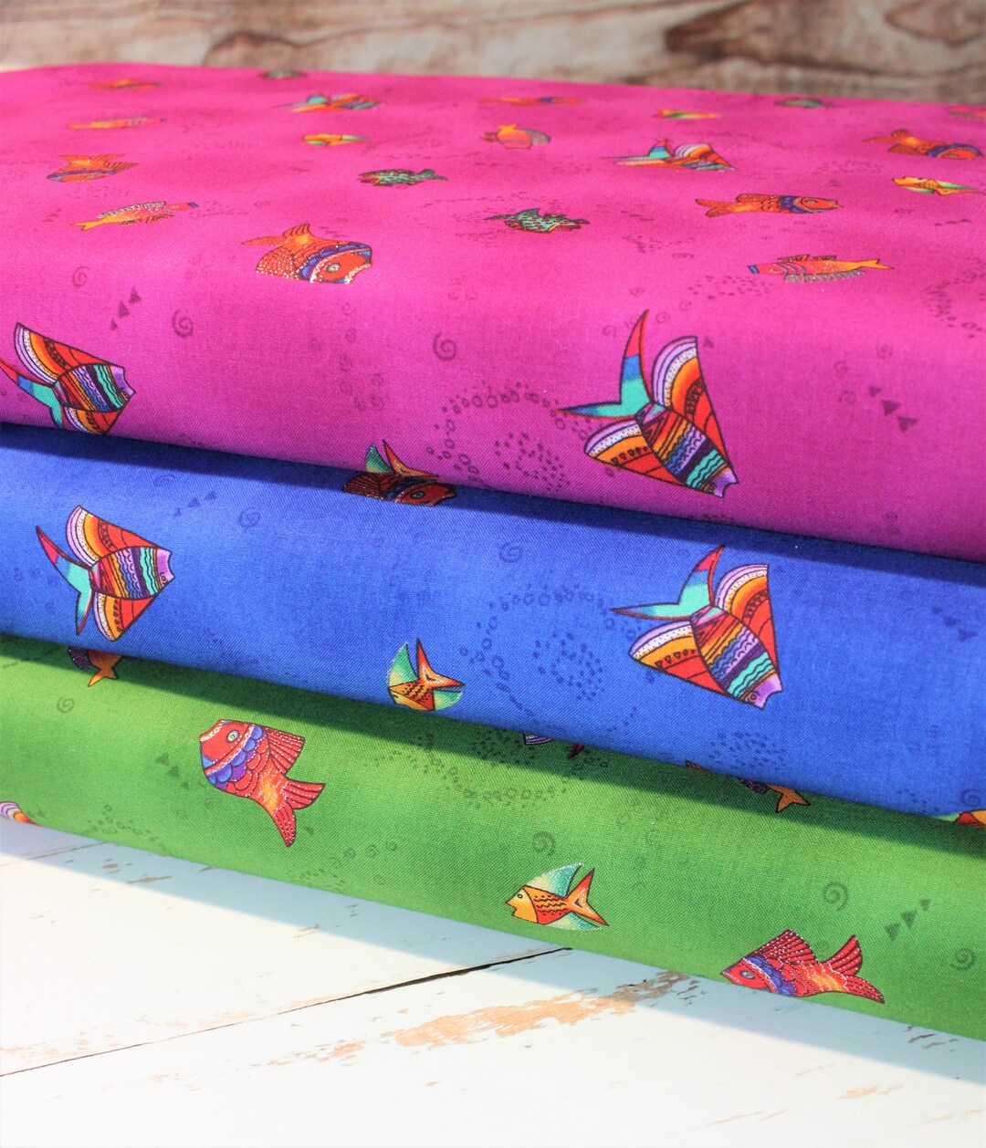 Laurel Burch SEA GODDESS Small Tossed Fish Fabric BTHY - Etsy