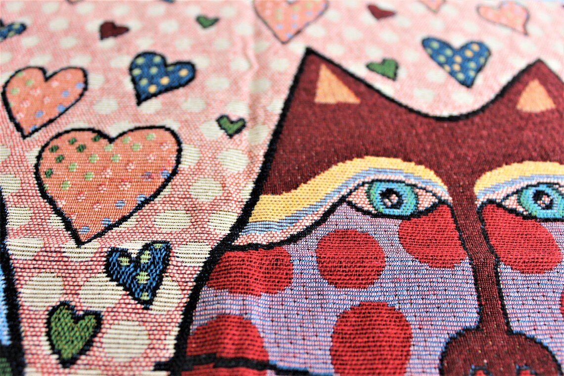 Cats FABRIC PANEL Tapestry Jacquard Pillow Panel Cat Duo - Etsy