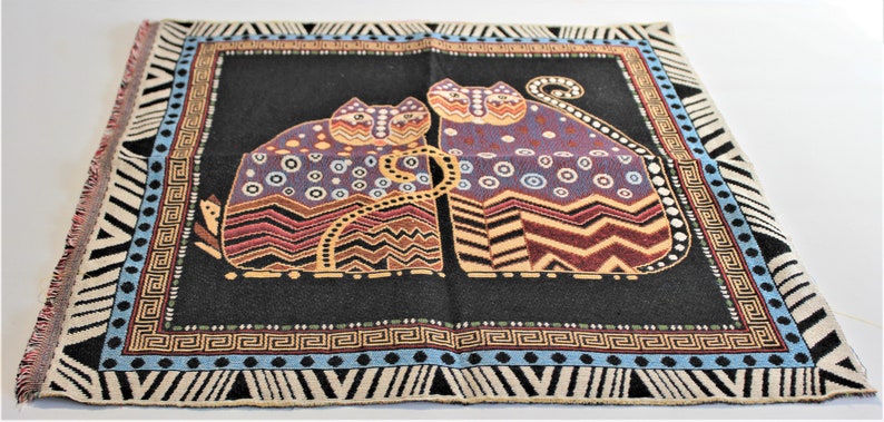 Cats FABRIC PANEL Tapestry Jacquard Pillow Panel Cat Duo | Etsy