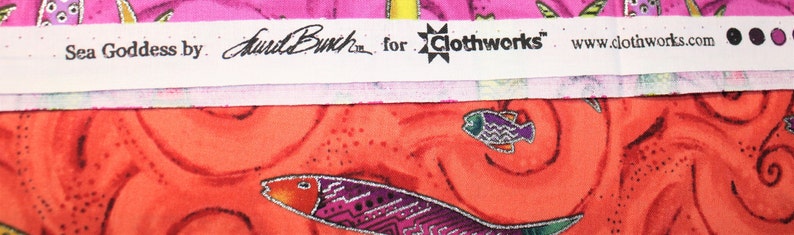 Laurel Burch SEA GODDESS Large Fish Fabric Coral Orange - BTHY - Etsy