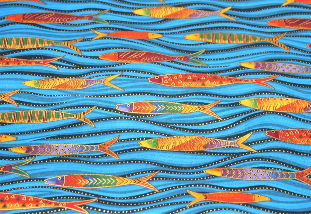 Laurel Burch SEA SPIRITS Bright Fish Light Blue BTHY - Etsy